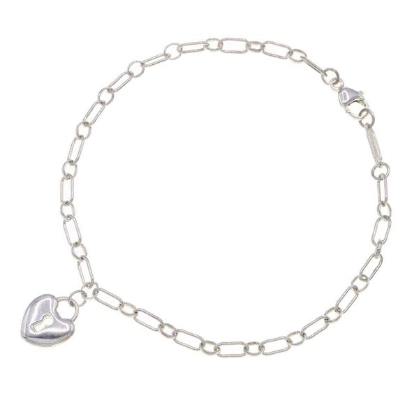 Tiffany & Co. | Bags | Tiffany Heart Lock Silver Bangle Bracelet | Poshmark